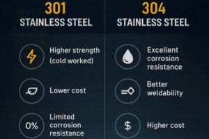 304 对比 301 不锈钢：2025 强度、腐蚀和成本终极指南
