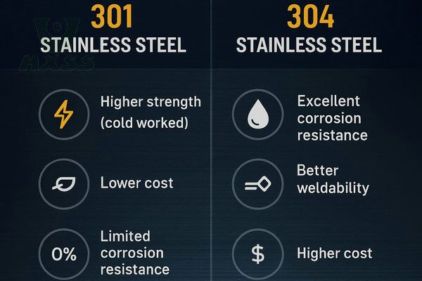 304 vs 301 Stainless Steel: 2025 Ultimate Guide to Strength, Corrosion ...
