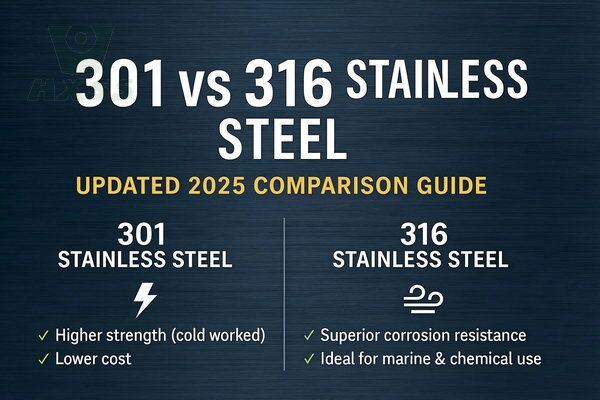 301 不锈钢与 316 不锈钢：主要区别及最佳用途（2025 年）